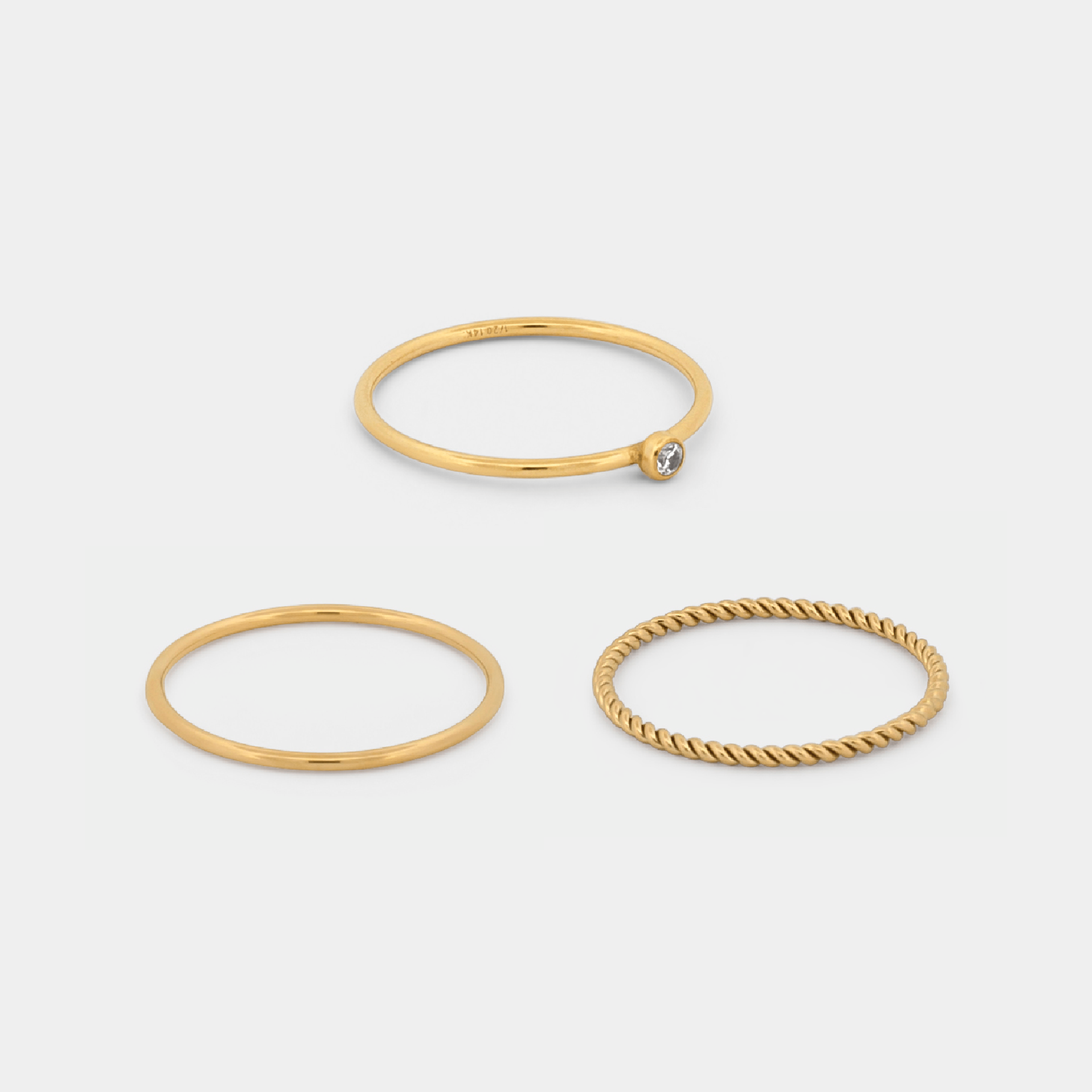 Small CZ Ring Stack Set | 14k Gold Filled Stacking Rings – LINK'D THE LABEL